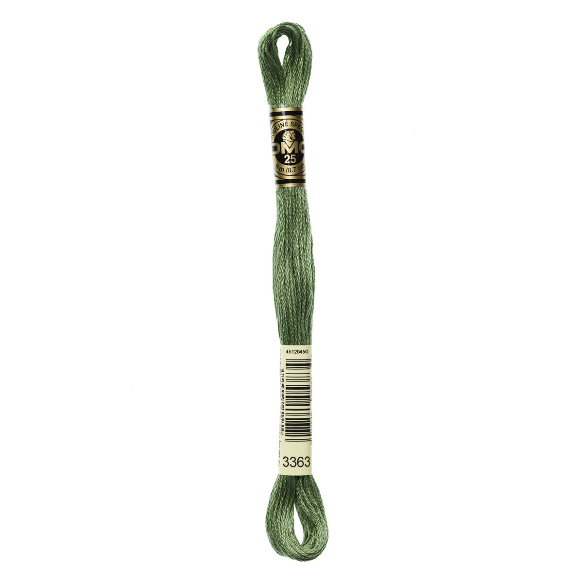 DMC 3363 Medium Pine Green - 6 Strand Embroidery Floss | Shabby Fabrics