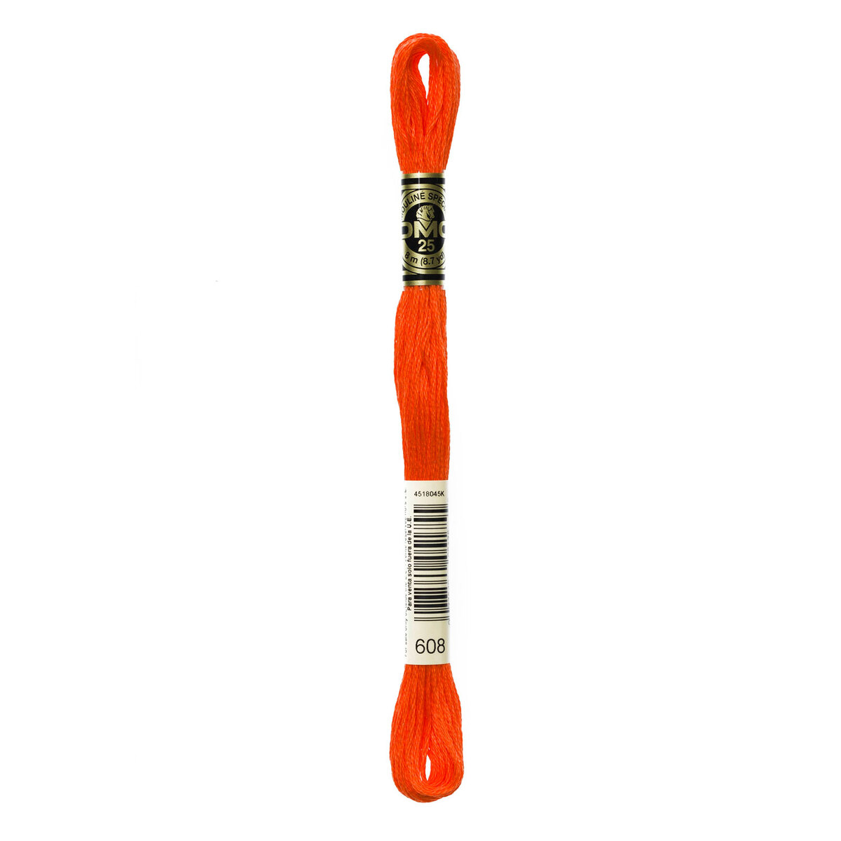 DMC 608 Bright Orange - 6 Strand Embroidery Floss | Shabby Fabrics