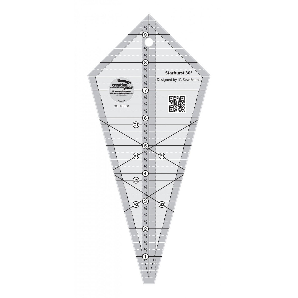 Creative Grids Starburst 30 Degree Triangle Ruler - #CGRISE30 | Shabby ...