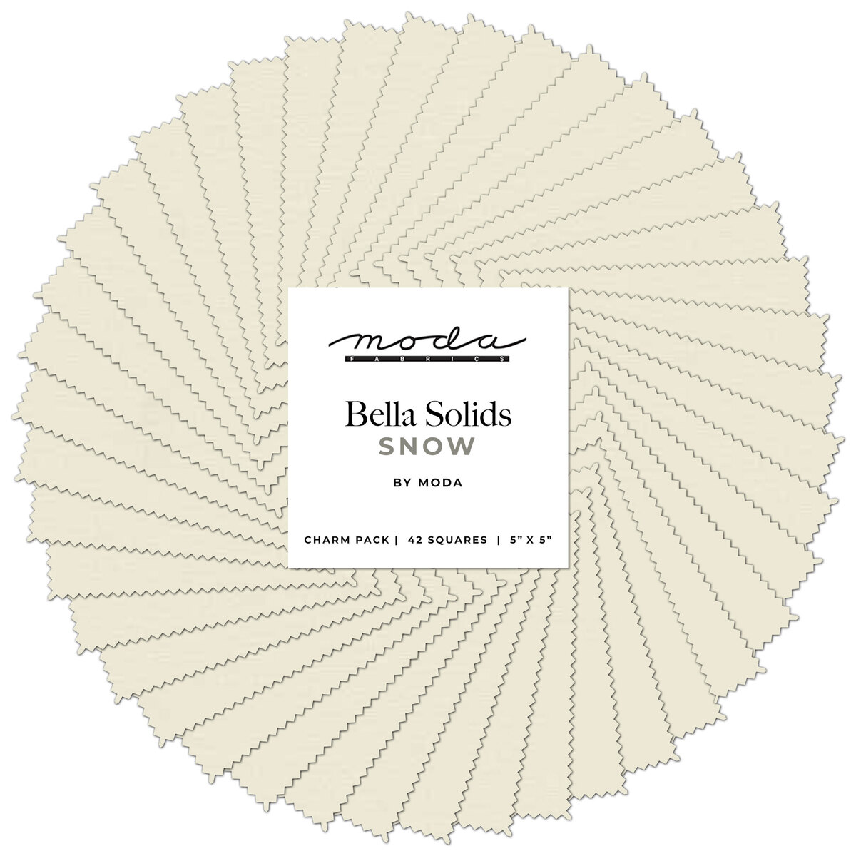 Bella Solids Charm Pack - 9900PP-11 Snow by Moda Fabrics | Shabby Fabrics