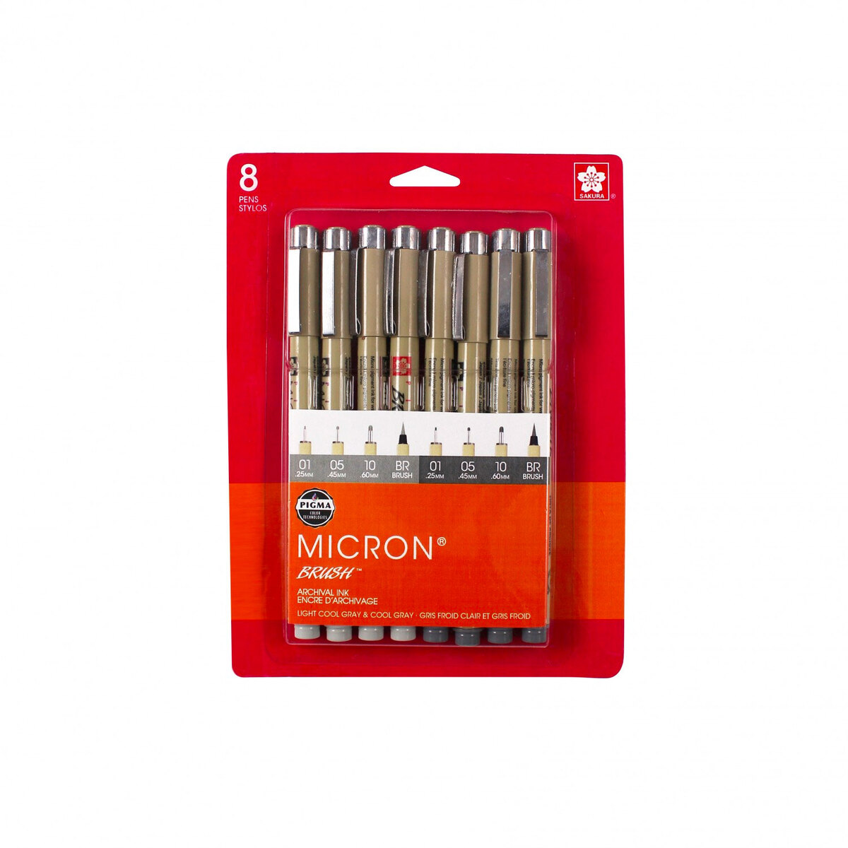 Micron Cool Gray Pen Set - 8 Sizes | Shabby Fabrics