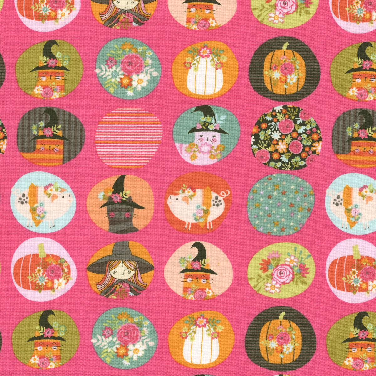 Kitty Loves Candy Kc23906 Pink By Poppie Cotton Shabby Fabrics