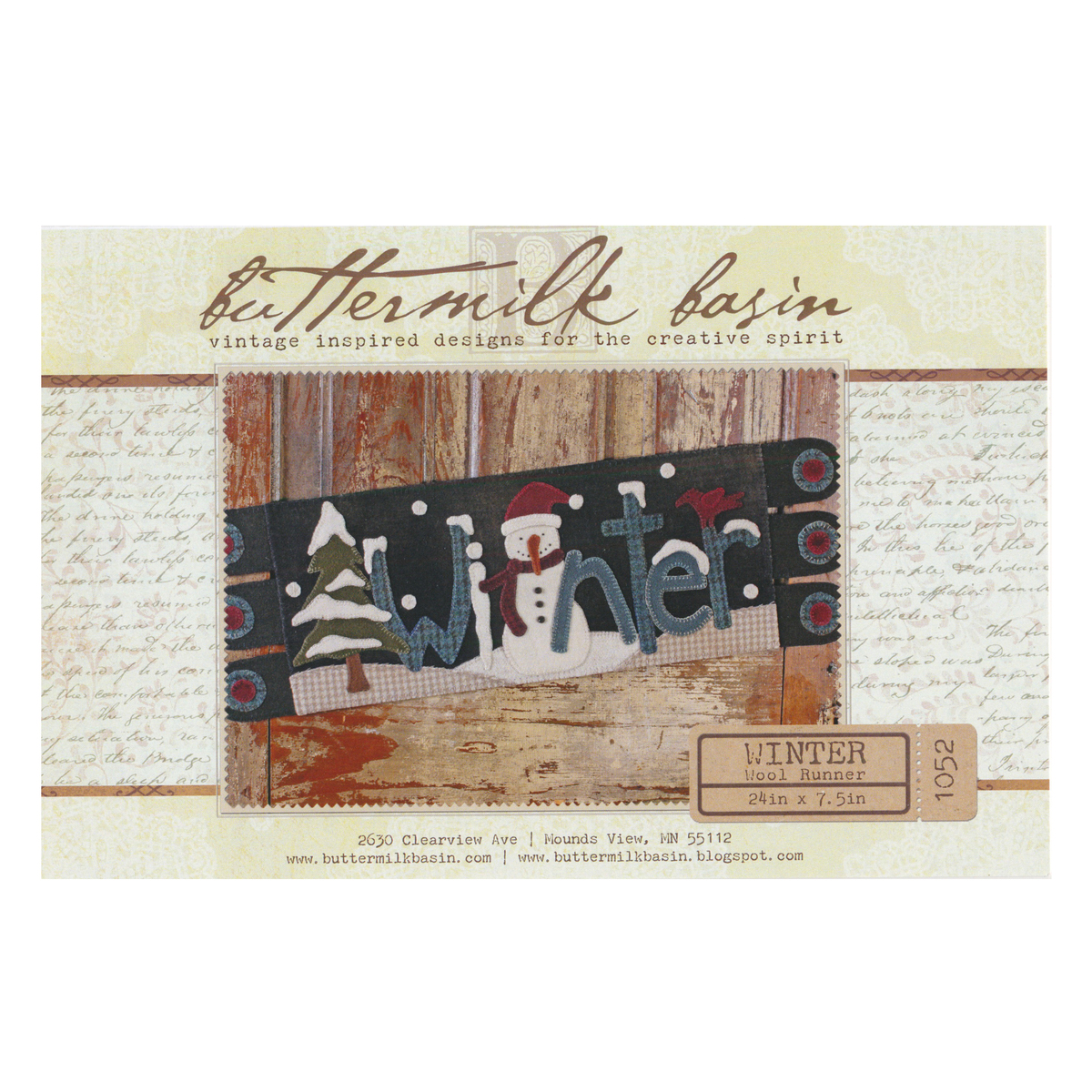 Winter Wool Runner Pattern | Shabby Fabrics