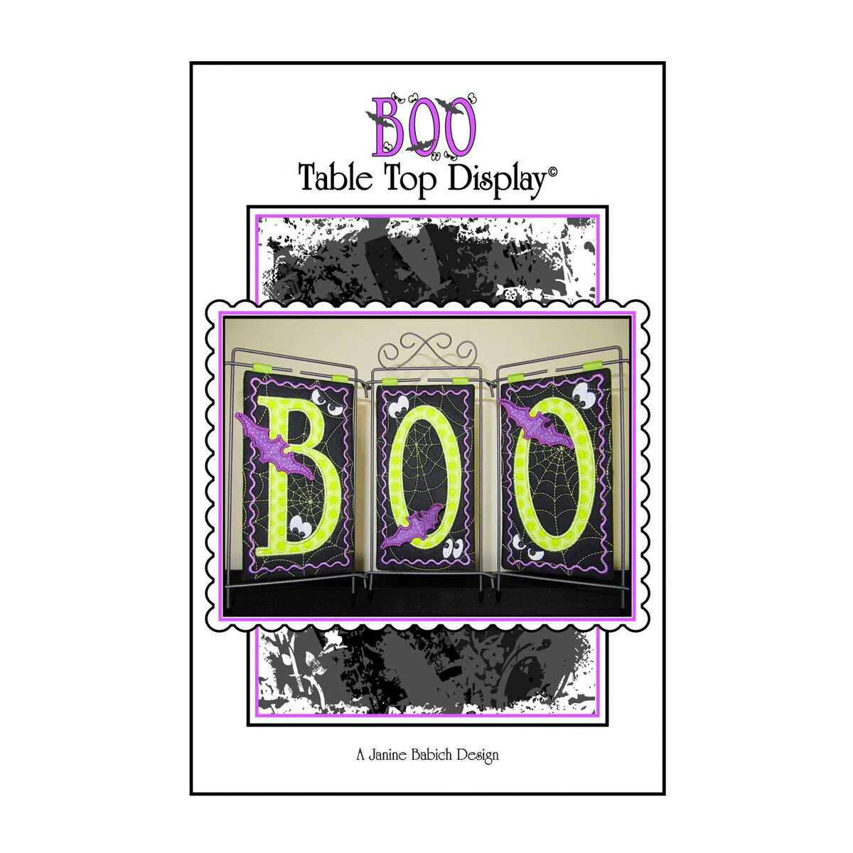 BOO Table Top Display - Machine Embroidery Pattern | Shabby Fabrics