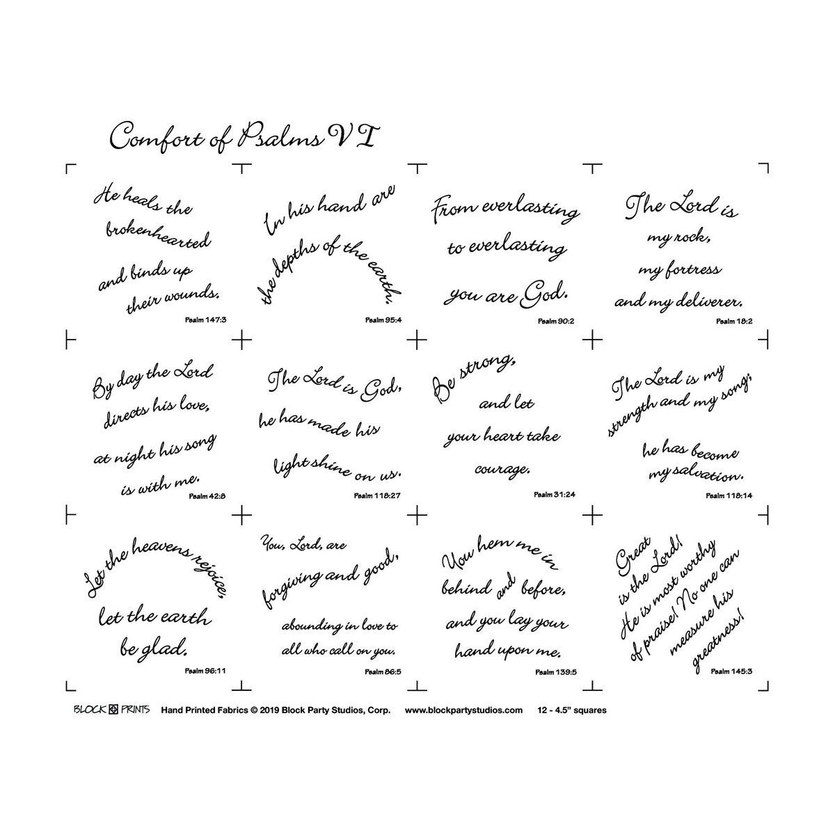 Comfort of Psalms VI Panel - White | Shabby Fabrics