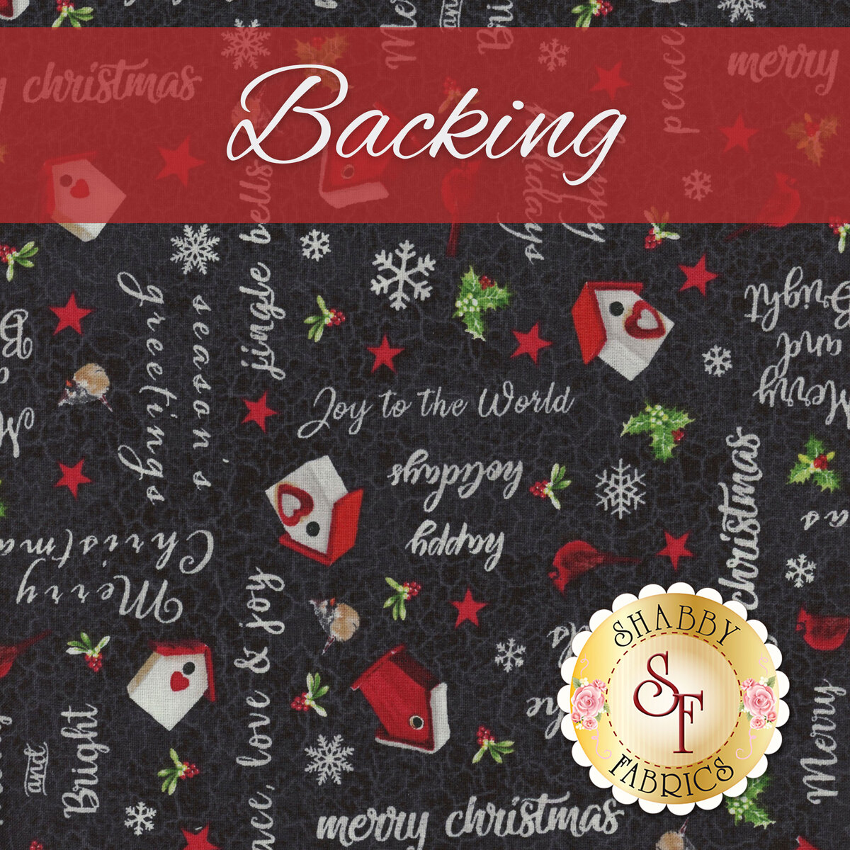 Golden Christmas Panel Quilt - Backing 2-7/8 yds | Shabby Fabrics