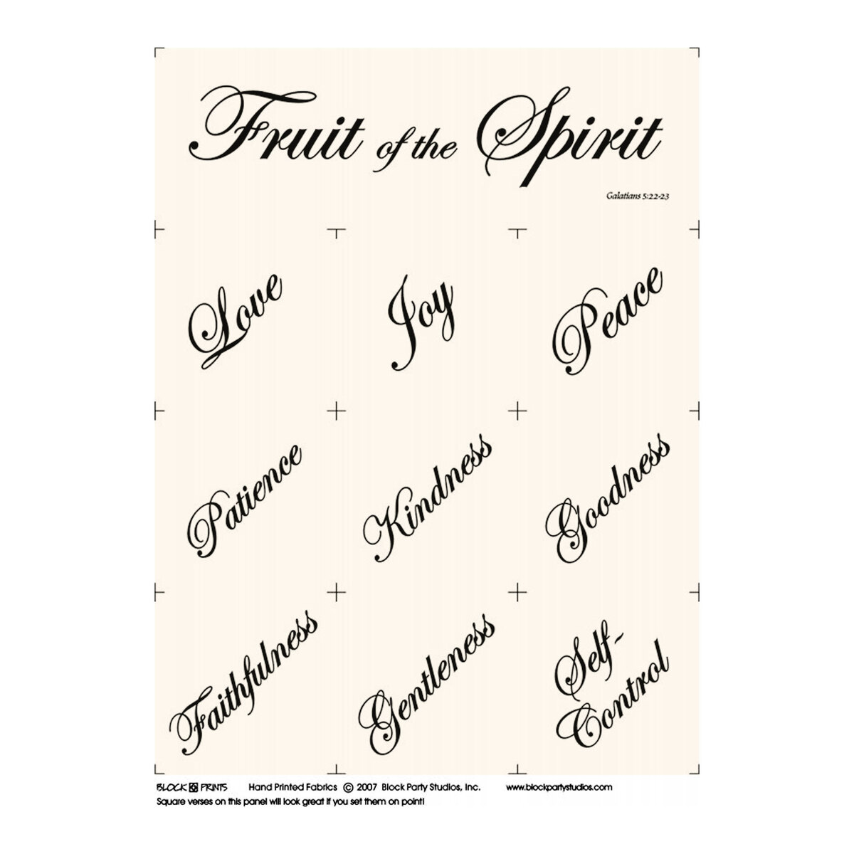 Fruit of the Spirit Panel - Natural | Shabby Fabrics