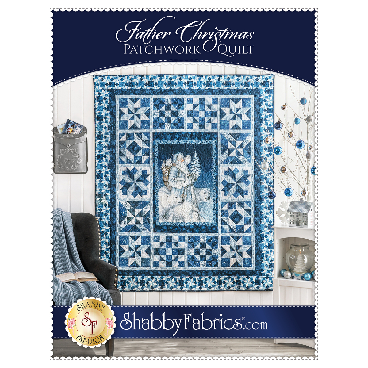 Father Christmas Patchwork Quilt Pattern - PDF Download | Shabby Fabrics