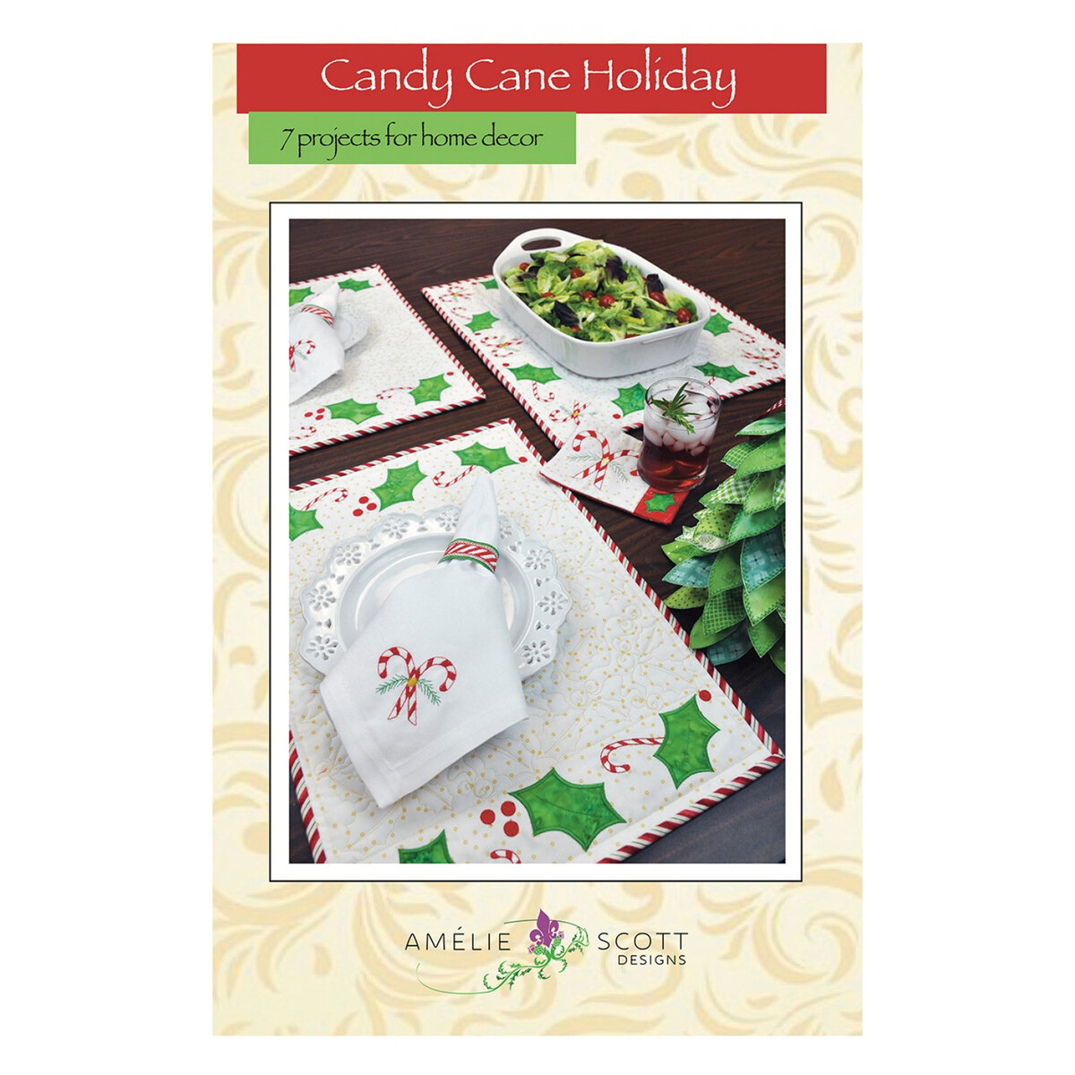 Candy Cane Holiday Pattern | Shabby Fabrics
