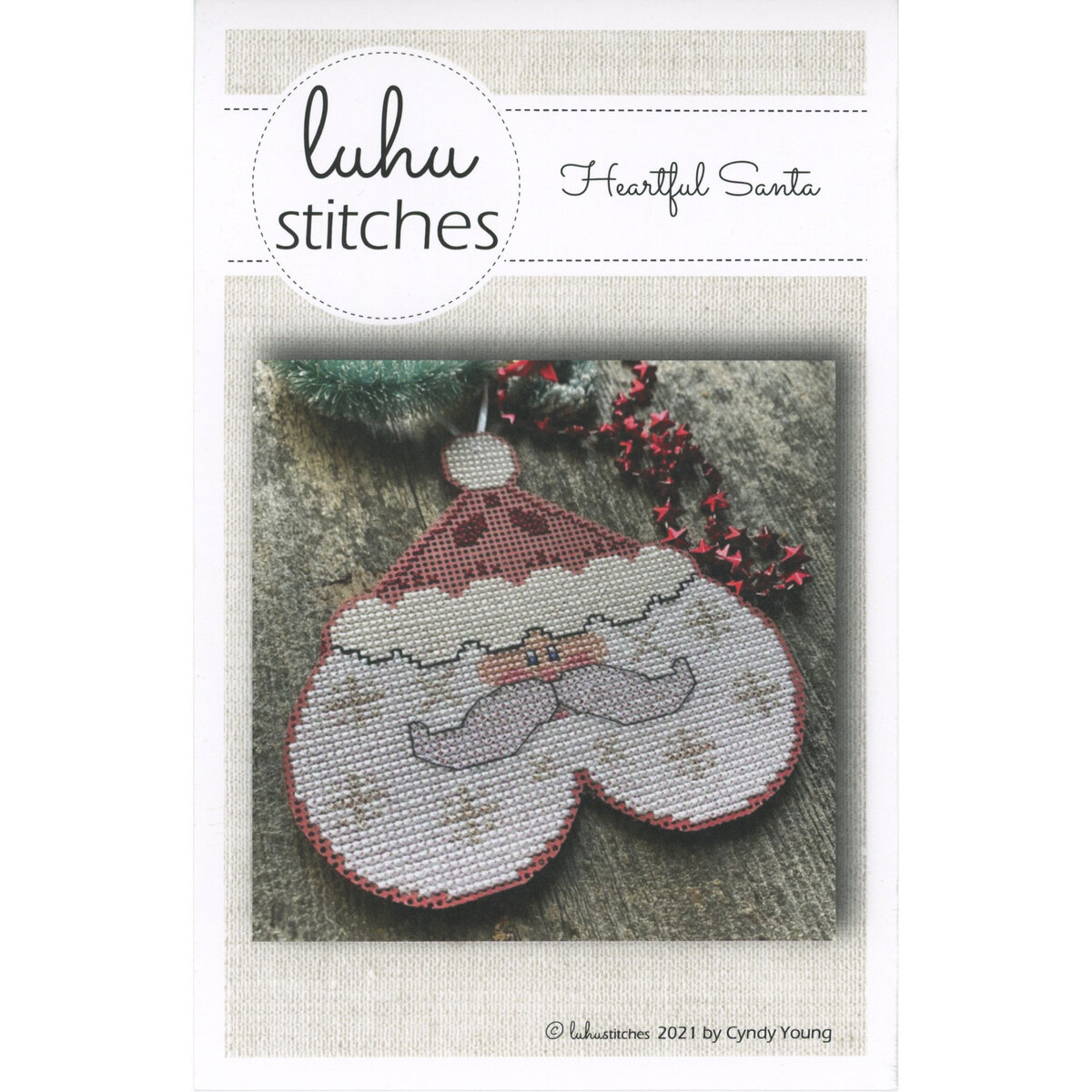 Heartful Santa Cross Stitch Pattern | Shabby Fabrics
