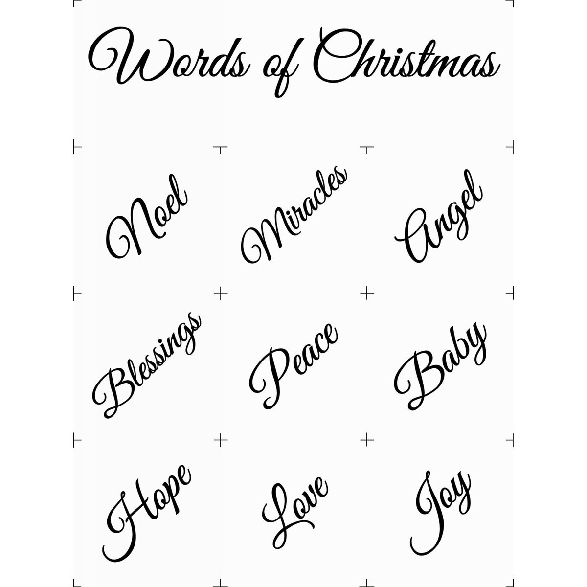 Words of Christmas Panel - White | Shabby Fabrics
