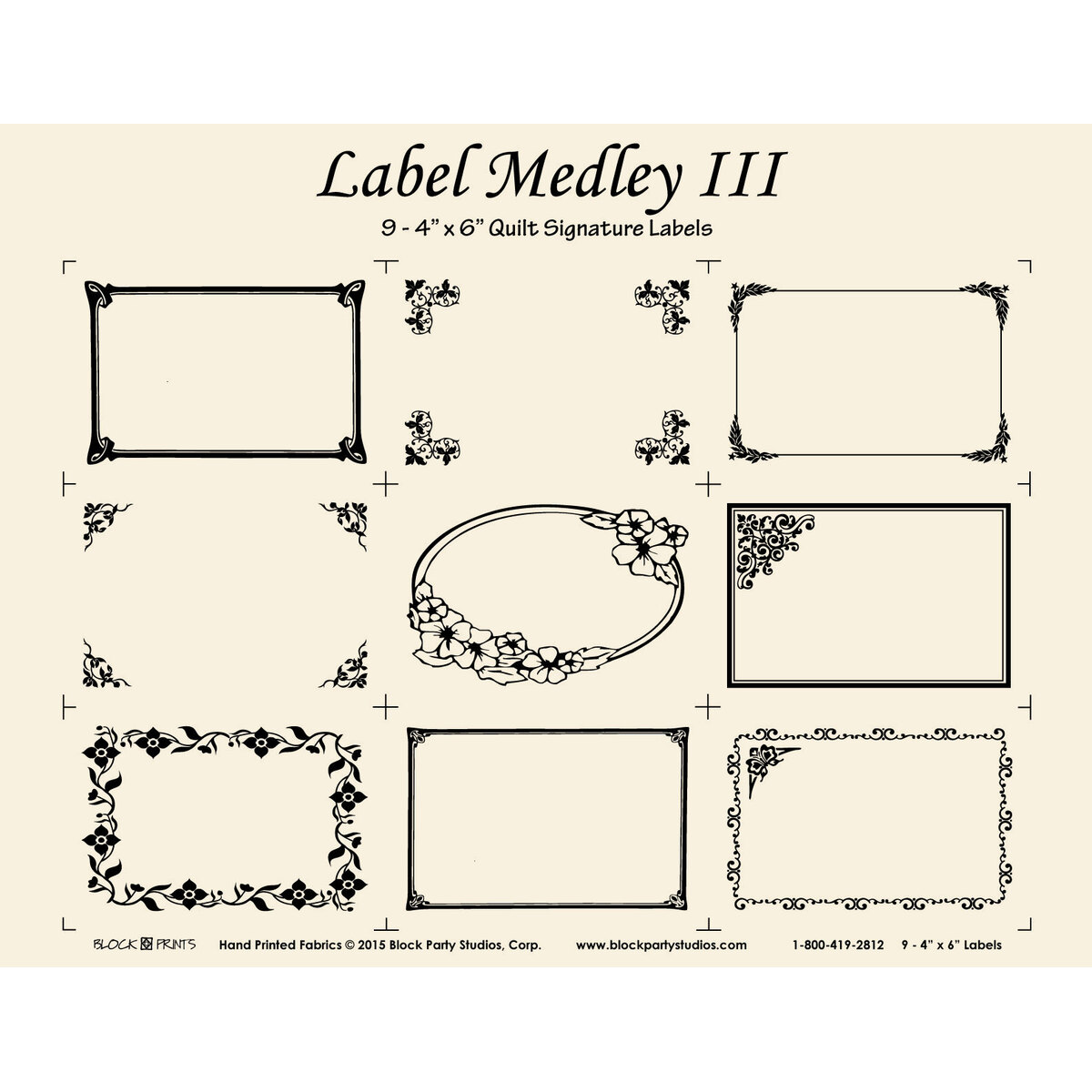Label Medley III Panel - Natural | Shabby Fabrics