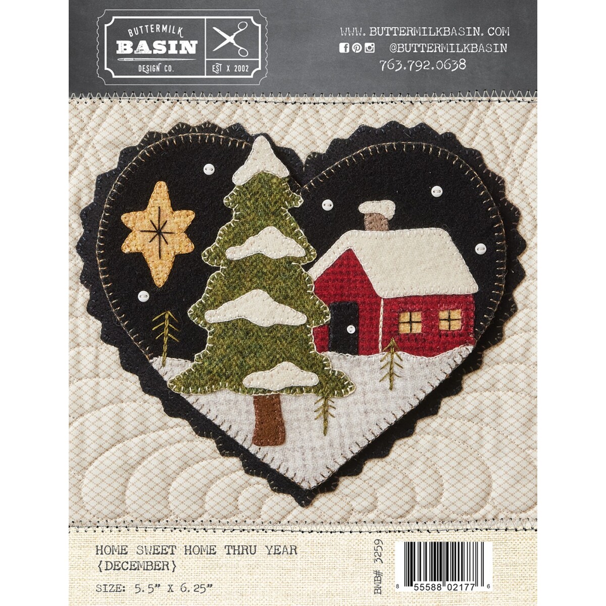 Home Sweet Home Thru The Year - December Pattern | Shabby Fabrics