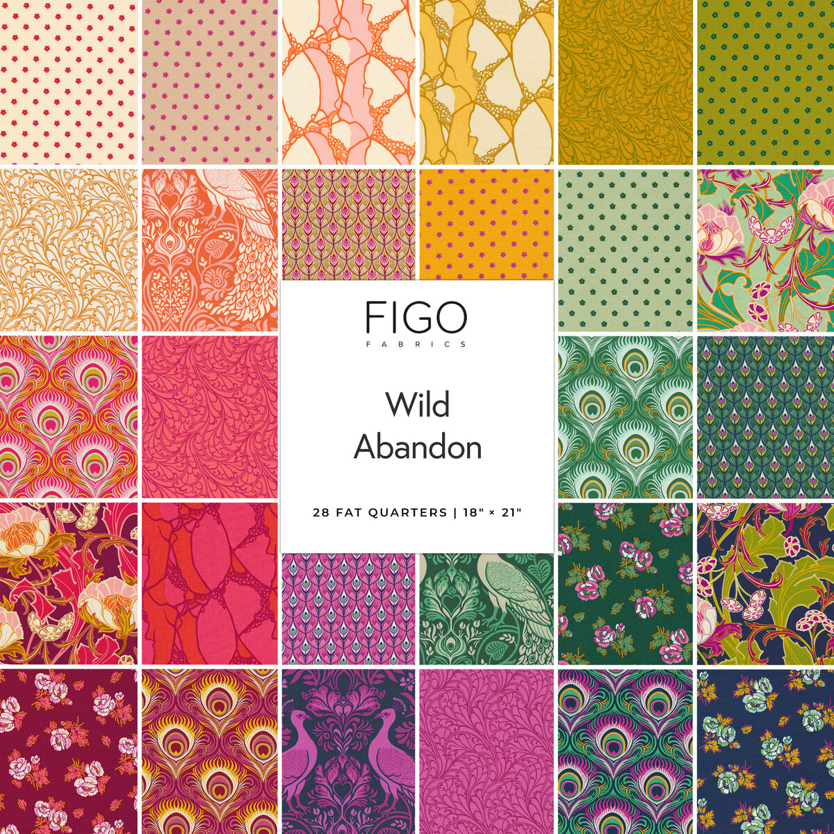 Wild Abandon 28 FQ Set by Heather Bailey for FIGO Fabrics | Shabby Fabrics