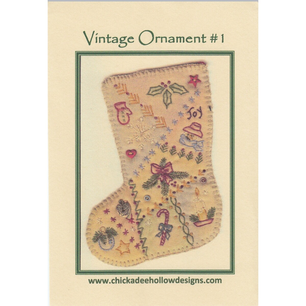 Vintage Ornament #1 - Stocking Pattern | Shabby Fabrics
