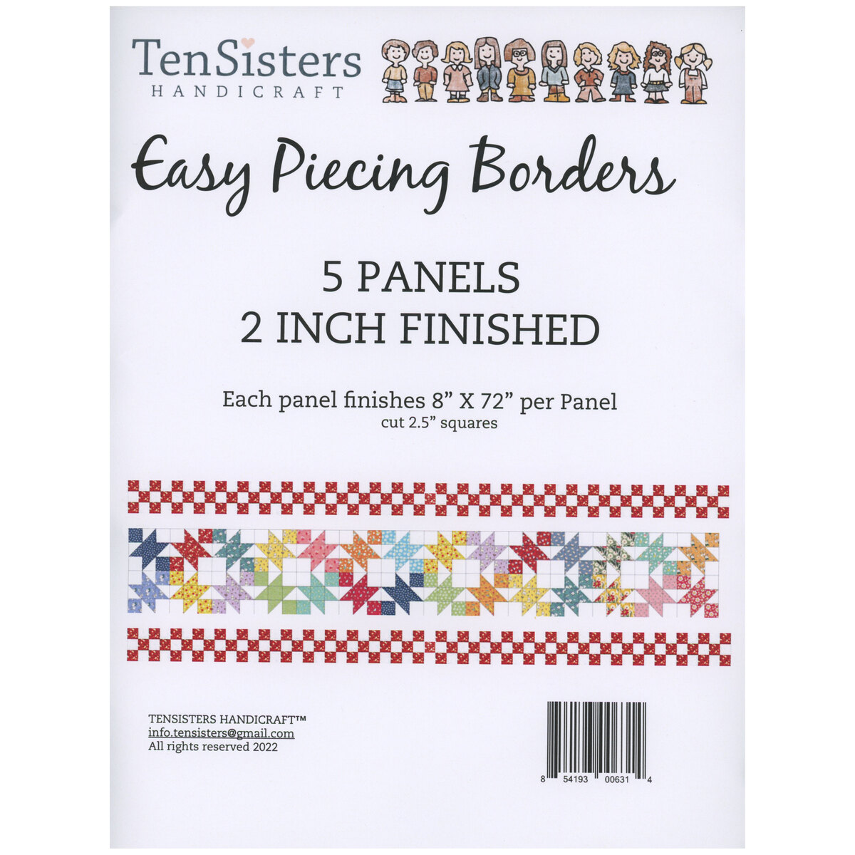 Easy Piecing Grid - Border Panels - 2" - 5 Panels by TenSisters ...