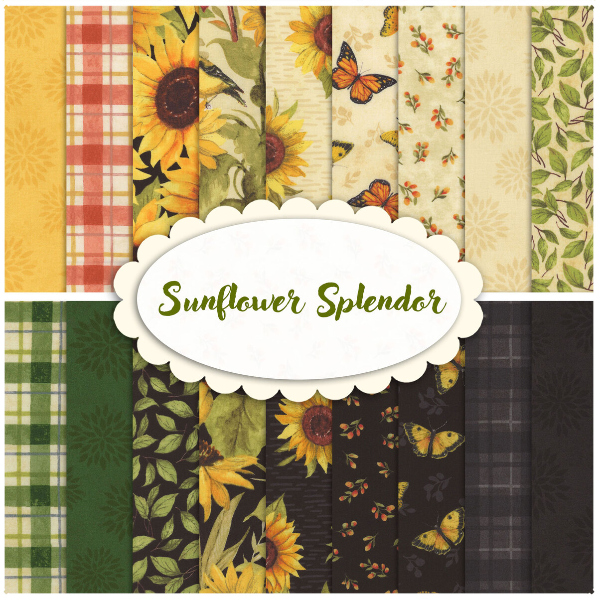 Sunflower Splendor 18 FQ Set by Susan Winget for Wilmington Prints ...