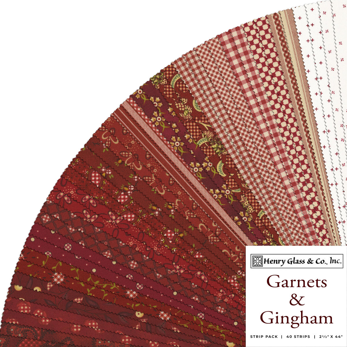 Garnets & Gingham 2-1/2" Strips by Kim Diehl for Henry Glass Fabrics | Shabby Fabrics