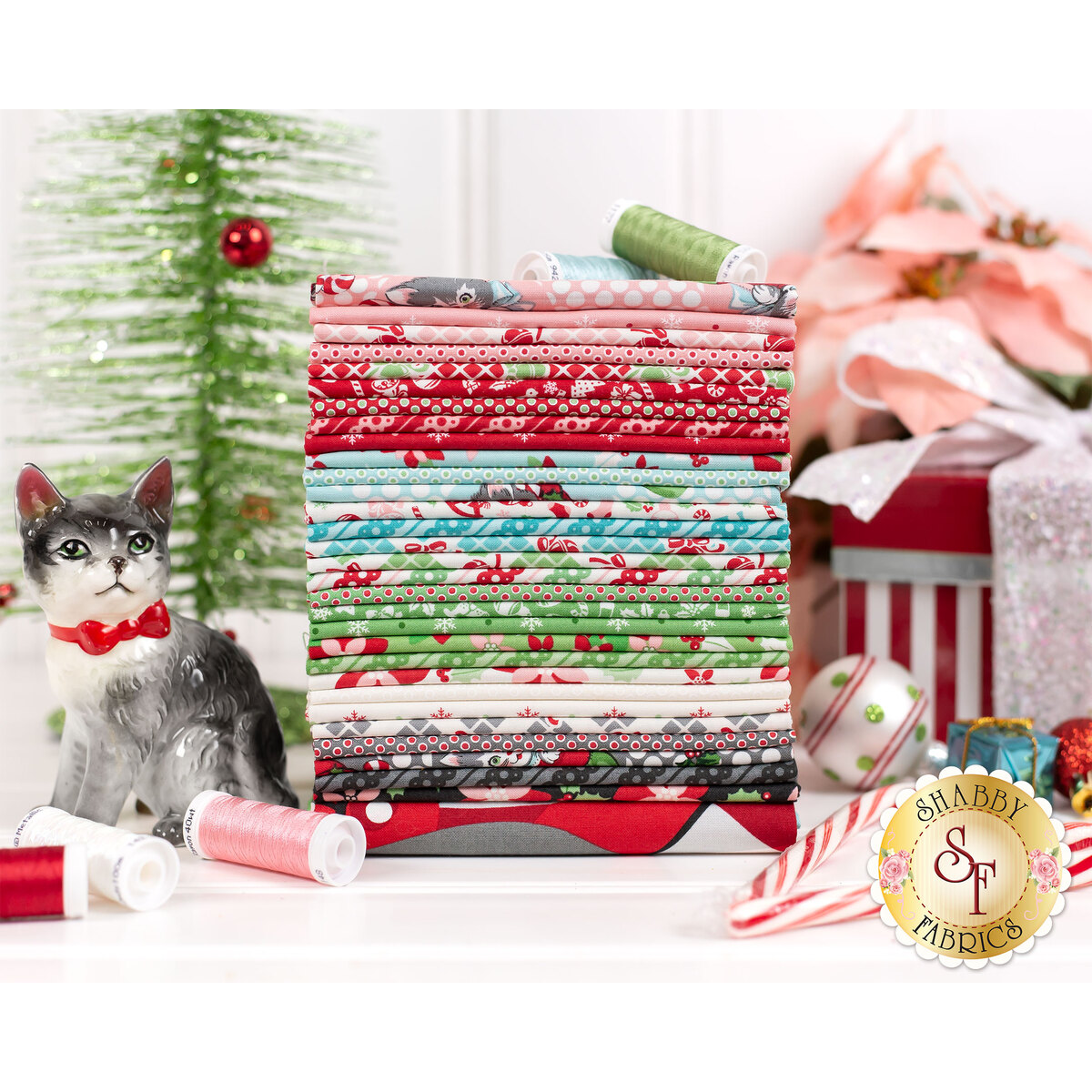 Kitty Christmas 30 FQ Set + Panel by Urban Chiks for Moda Fabrics ...