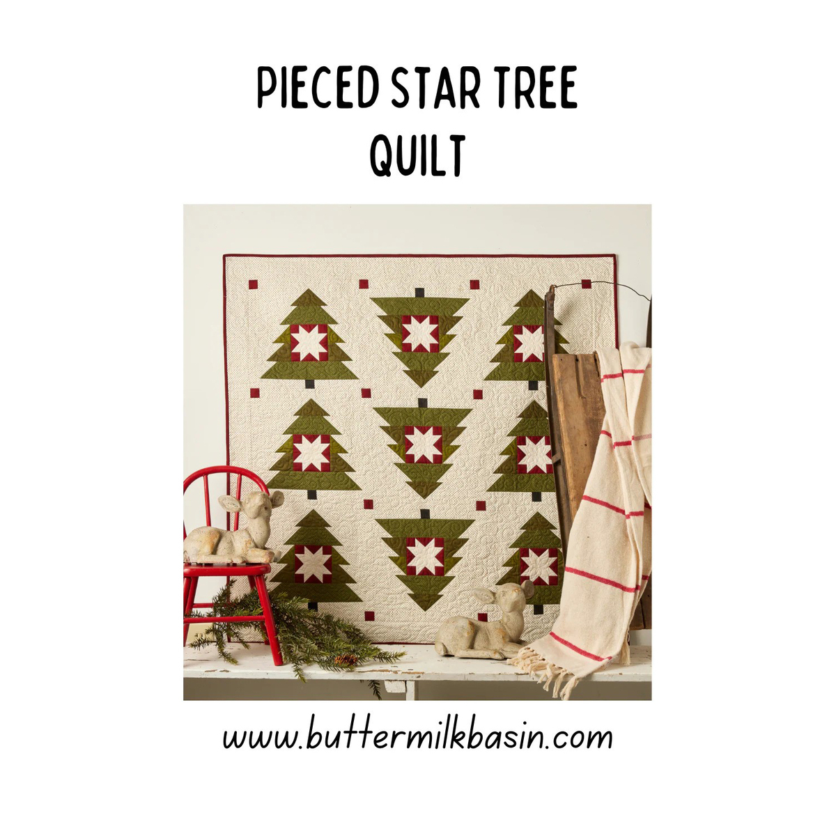 Pieced Star Tree Quilt Pattern | Shabby Fabrics