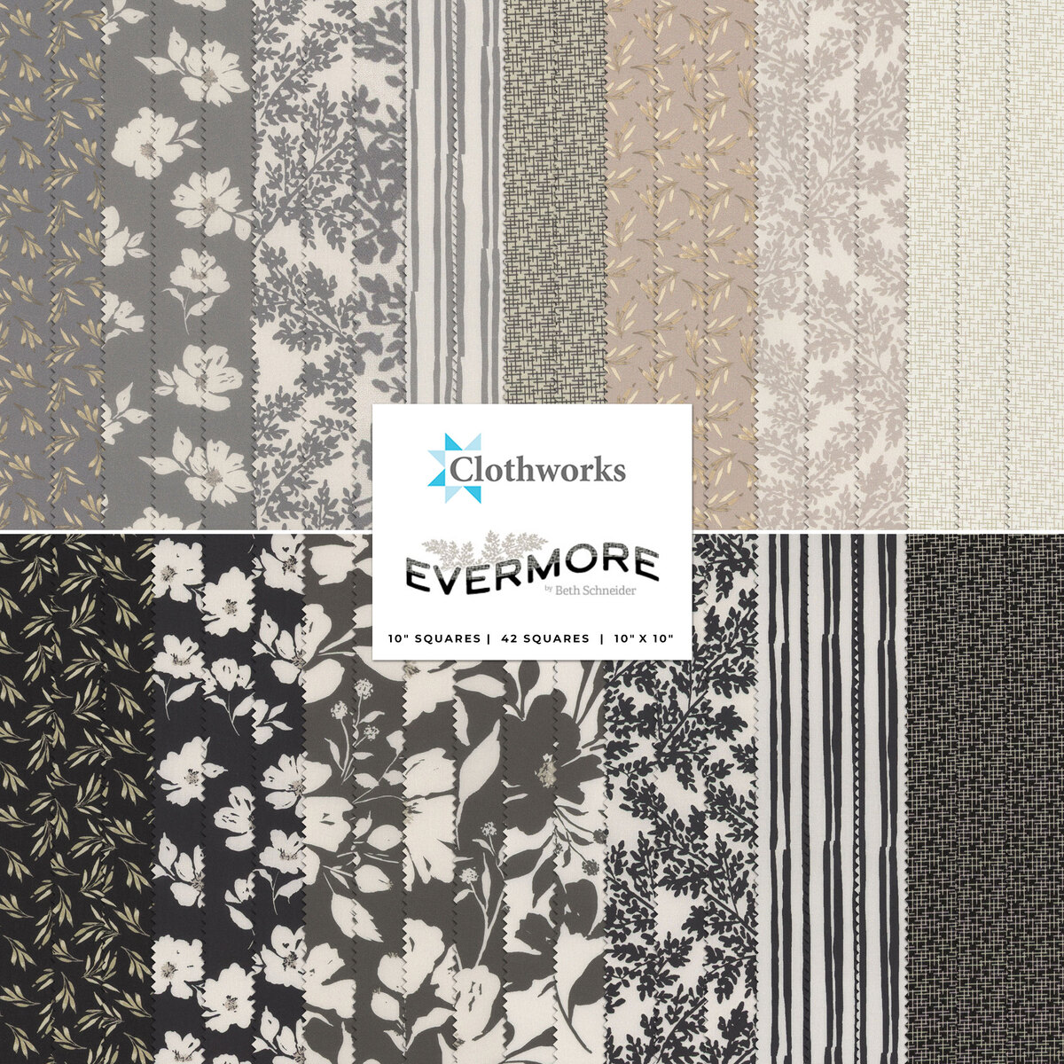 Evermore 10" Squares by Beth Schneider for Clothworks | Shabby Fabrics