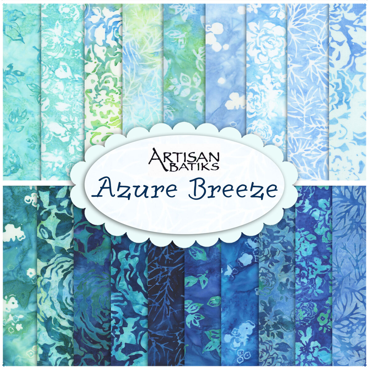 Azure Breeze - Artisan Batiks 19 FQ Set by Lauren Wan for Robert ...