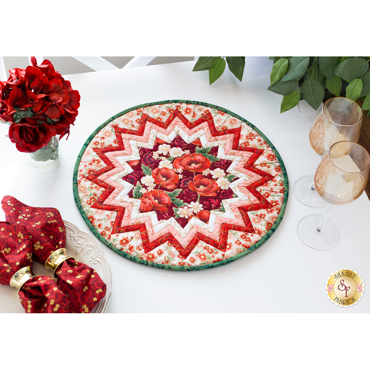 Point of View Folded Star Table Topper Kit - Poppy Hill | Shabby Fabrics