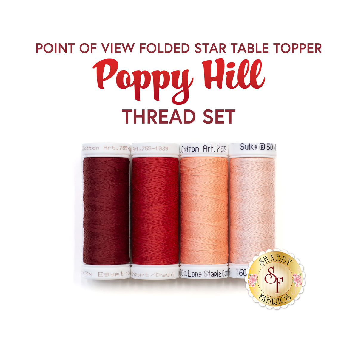 Point of View Folded Star Table Topper - Poppy Hill - 4pc Thread Set ...
