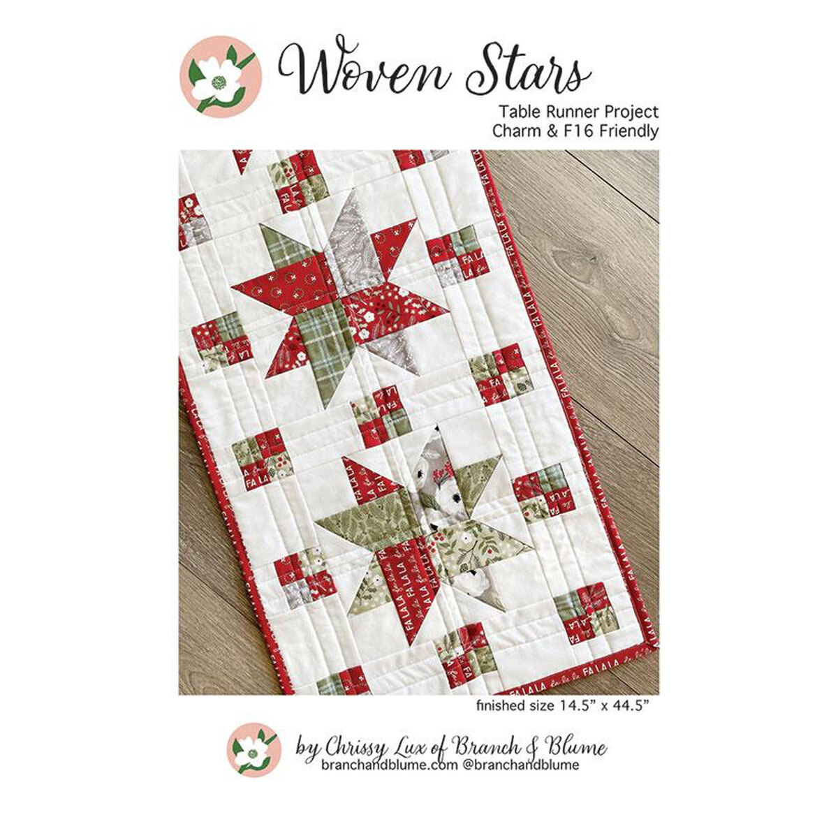 Woven Stars Table Runner Pattern | Shabby Fabrics