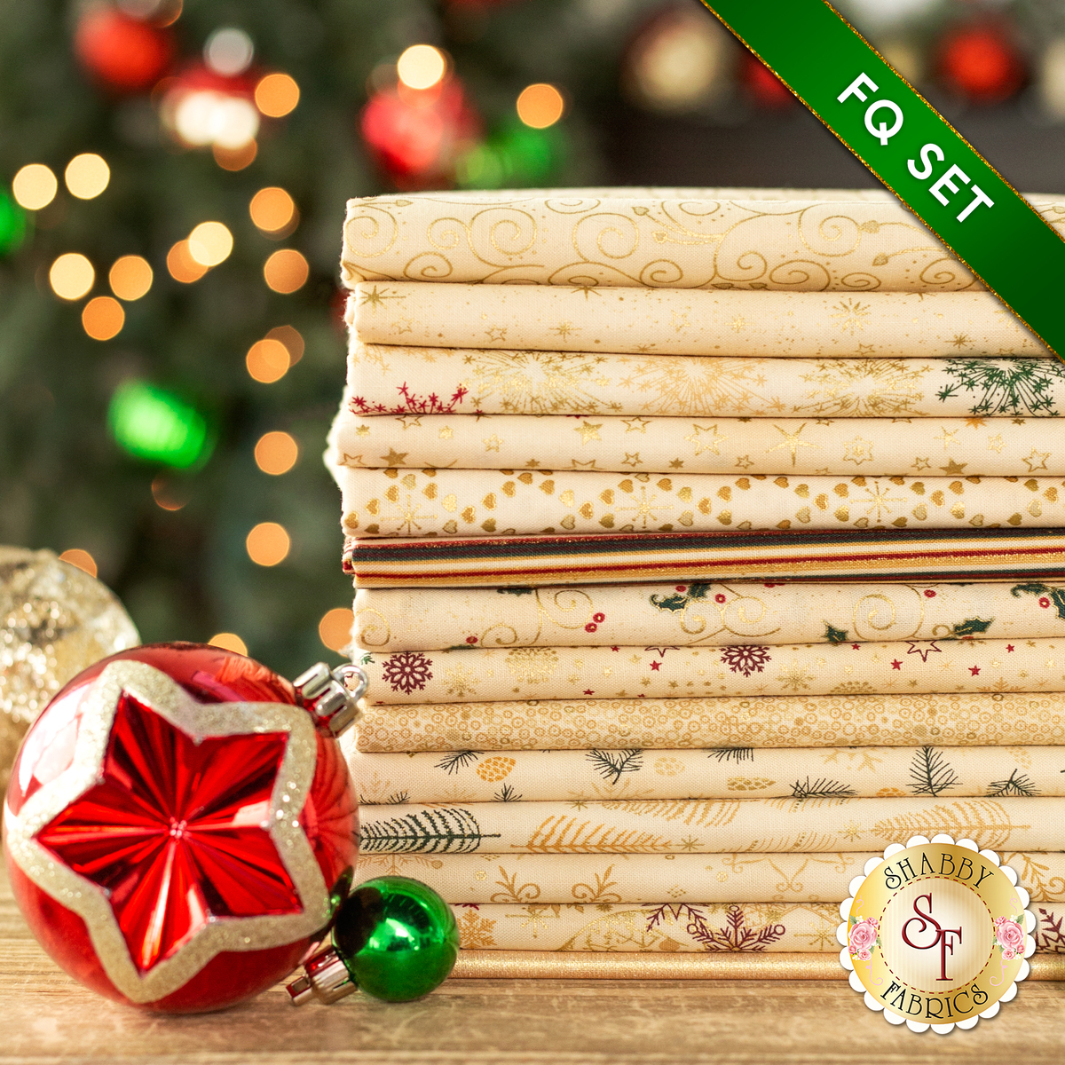Stof Christmas 2024 - 14 FQ Set Tan/Gold by Stof Fabrics | Shabby Fabrics