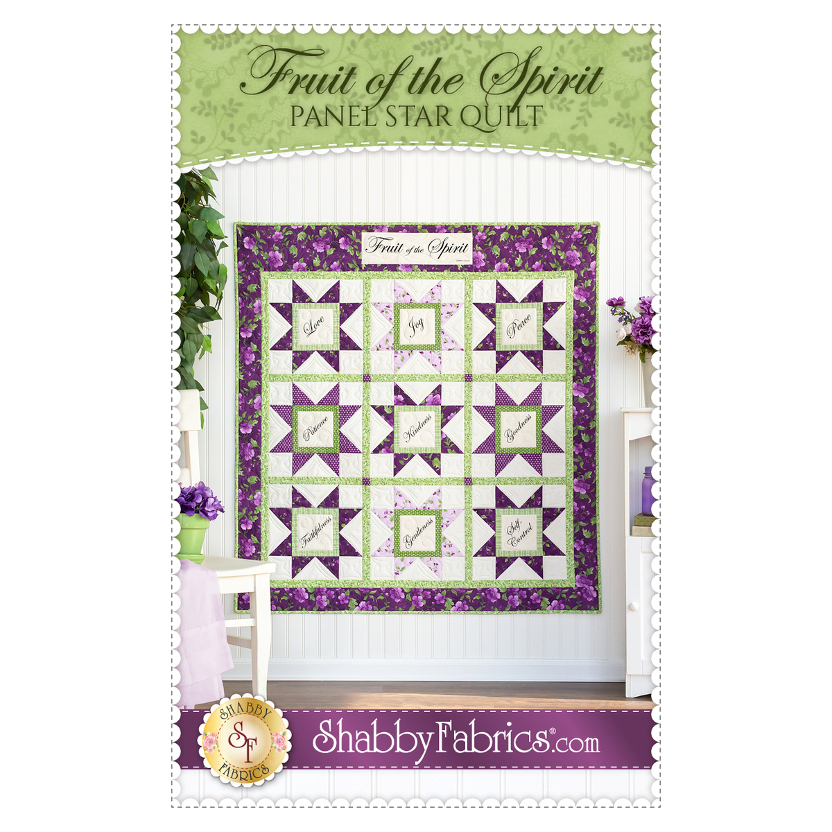 Fruit of the Spirit Panel Star Quilt Pattern - PDF Download | Shabby Fabrics