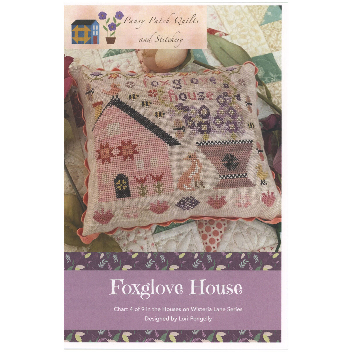 Foxglove House Cross Stitch Pattern | Shabby Fabrics