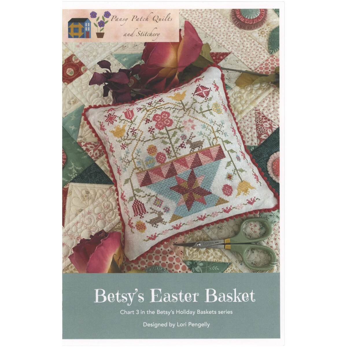 Betsy's Easter Basket Cross Stitch Pattern | Shabby Fabrics