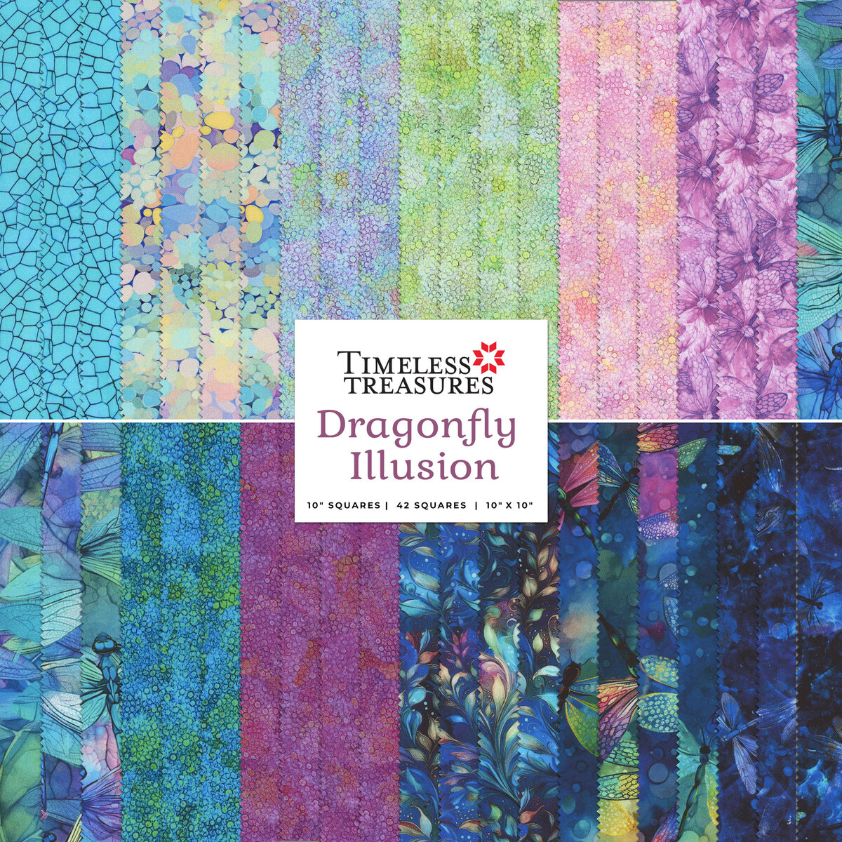 Dragonfly Illusion 10" Squares from Timeless Treasures Fabrics | Shabby ...