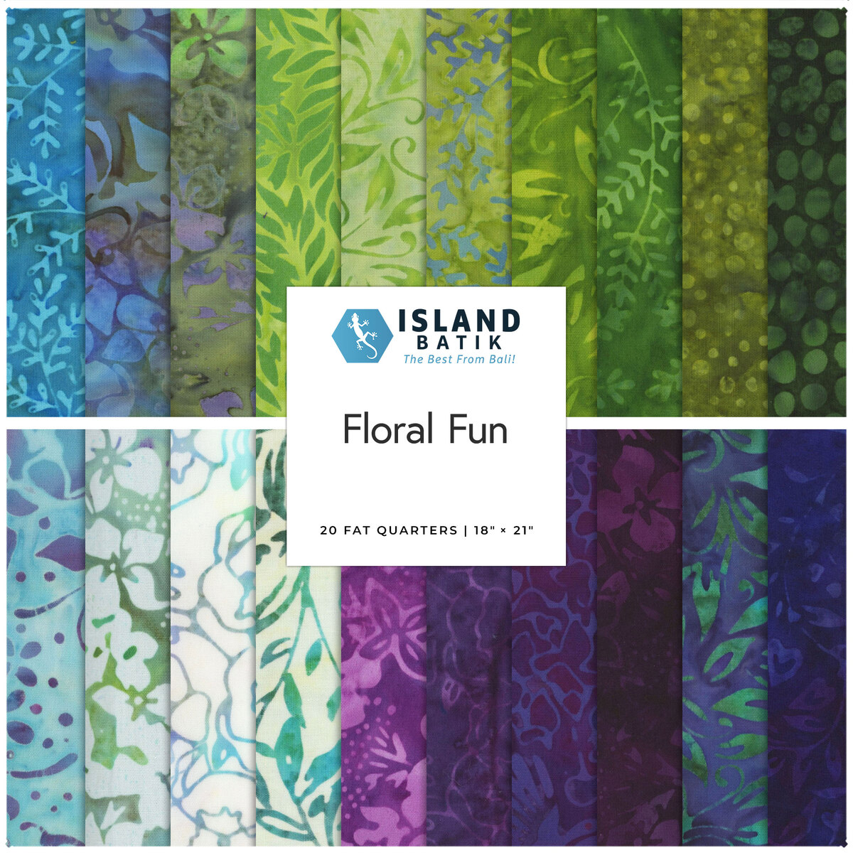 Floral Fun 20 FQ Set by Kathy Engle for Island Batik | Shabby Fabrics