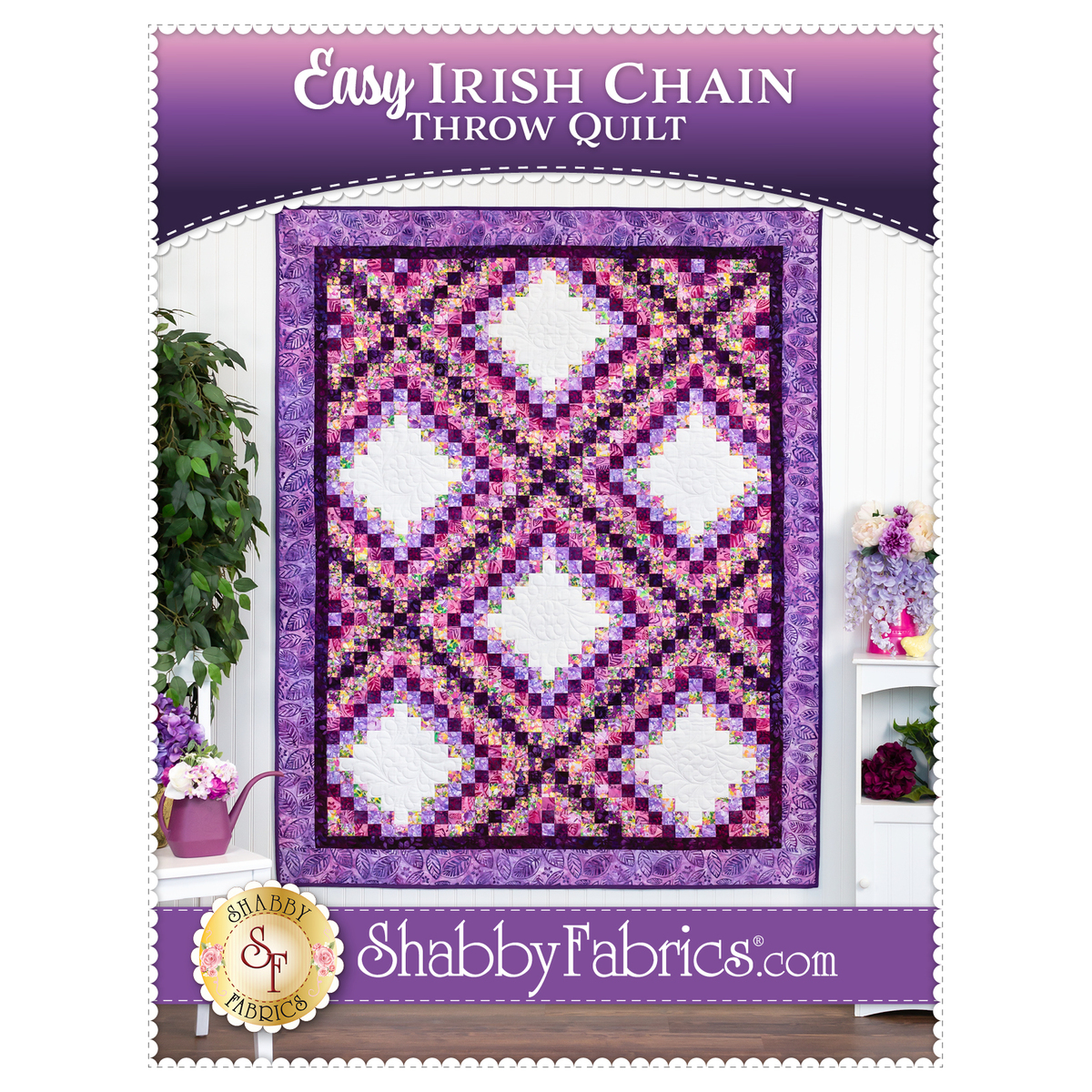 Easy Irish Chain Throw Quilt Pattern | Shabby Fabrics