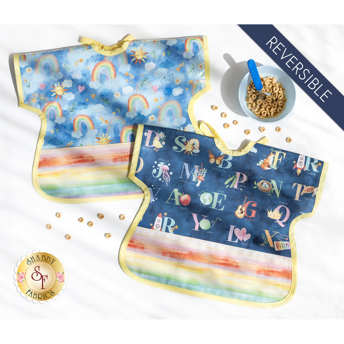 Ultimate Toddler Bib Kit - Love and Learning - Rainbows | Shabby Fabrics