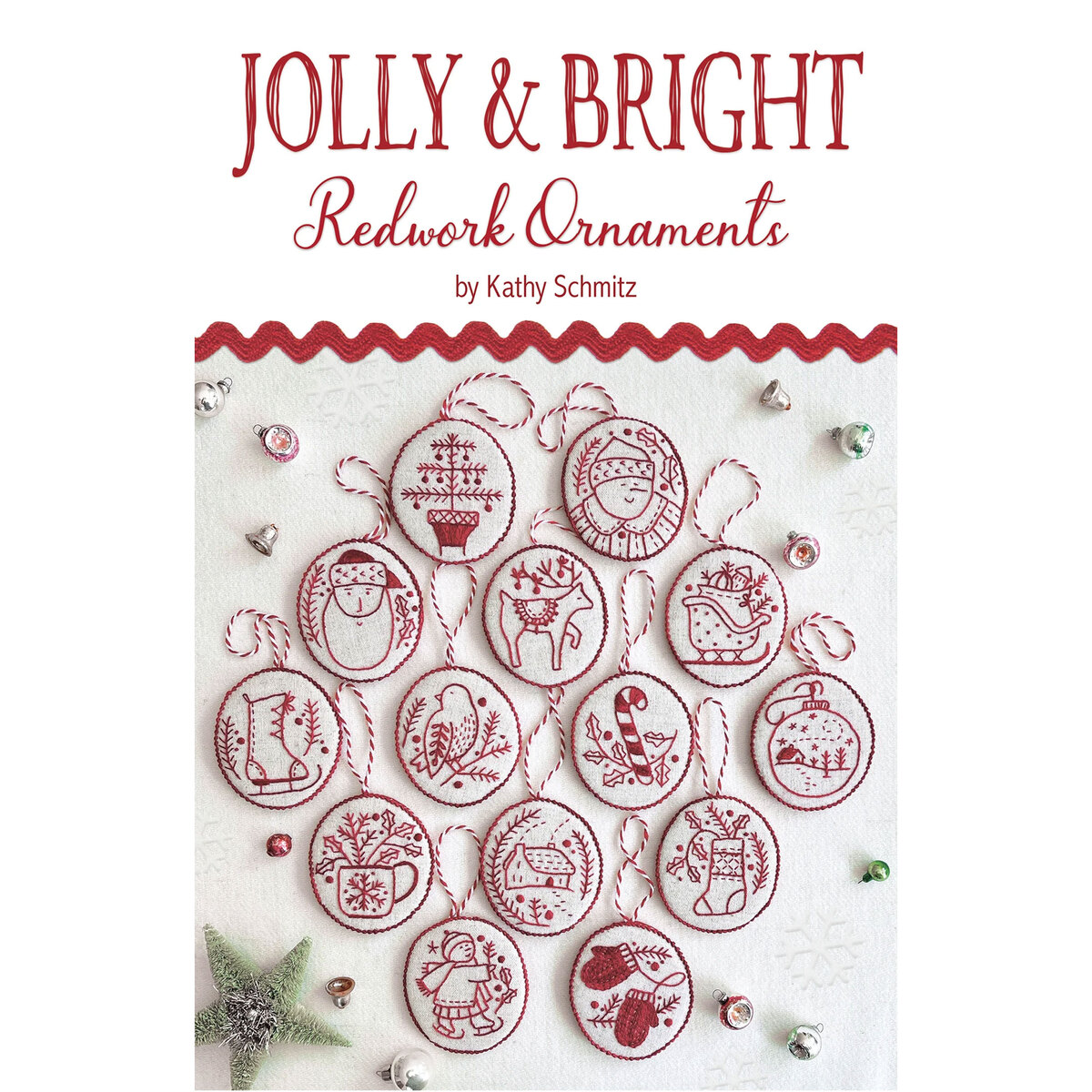 Jolly & Bright Redwork Ornaments Pattern | Shabby Fabrics