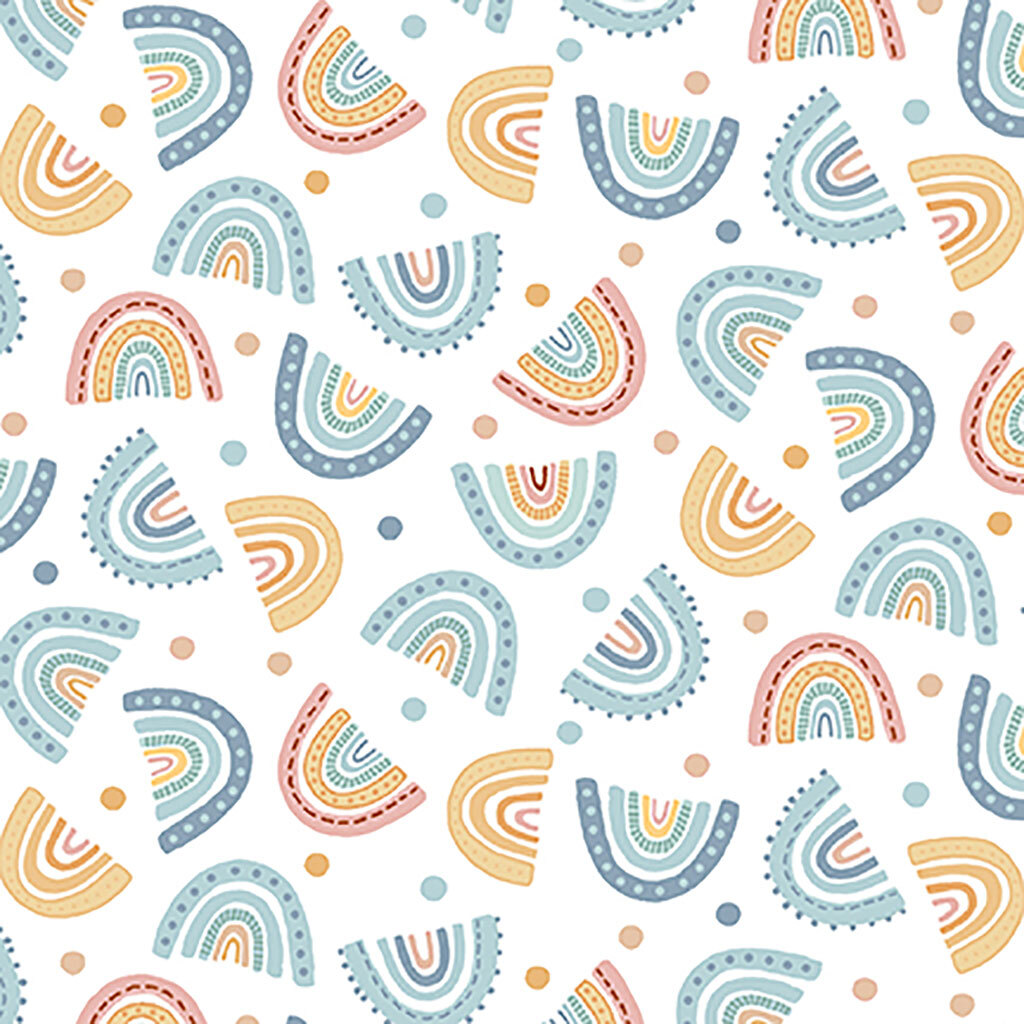 Boho Buddies 1719-01 White by Sharon Kuplack for Henry Glass Fabrics ...