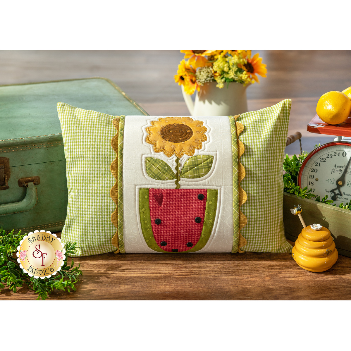 Sweet Summertime Pillow Wrap & Cover Kit by The Whole Country Caboodle | Shabby Fabrics