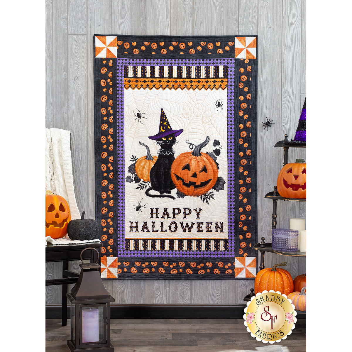 Meow-gical Night Panel Quilt Kit | Shabby Fabrics