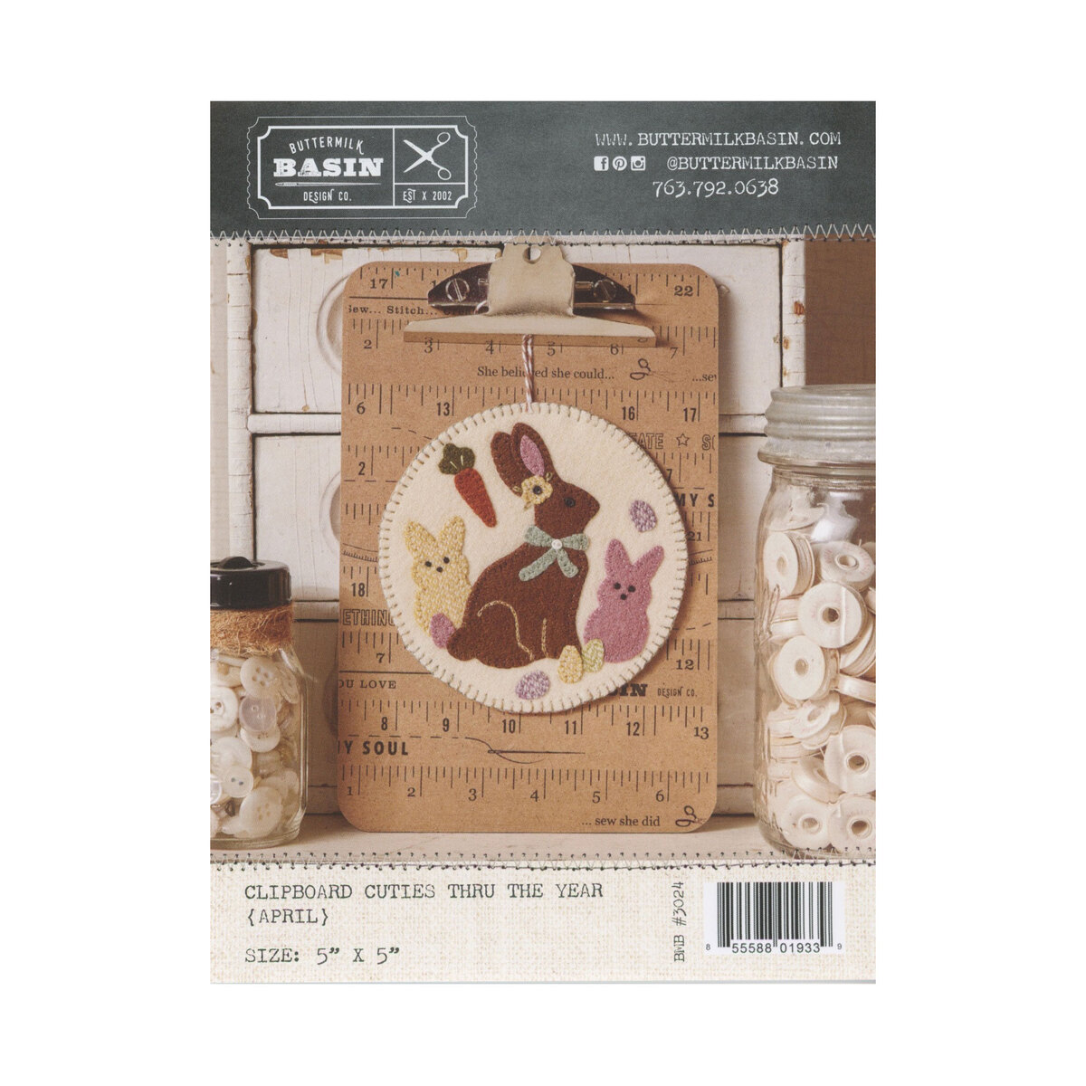 Clipboard Cuties Thru the Year - April Pattern | Shabby Fabrics