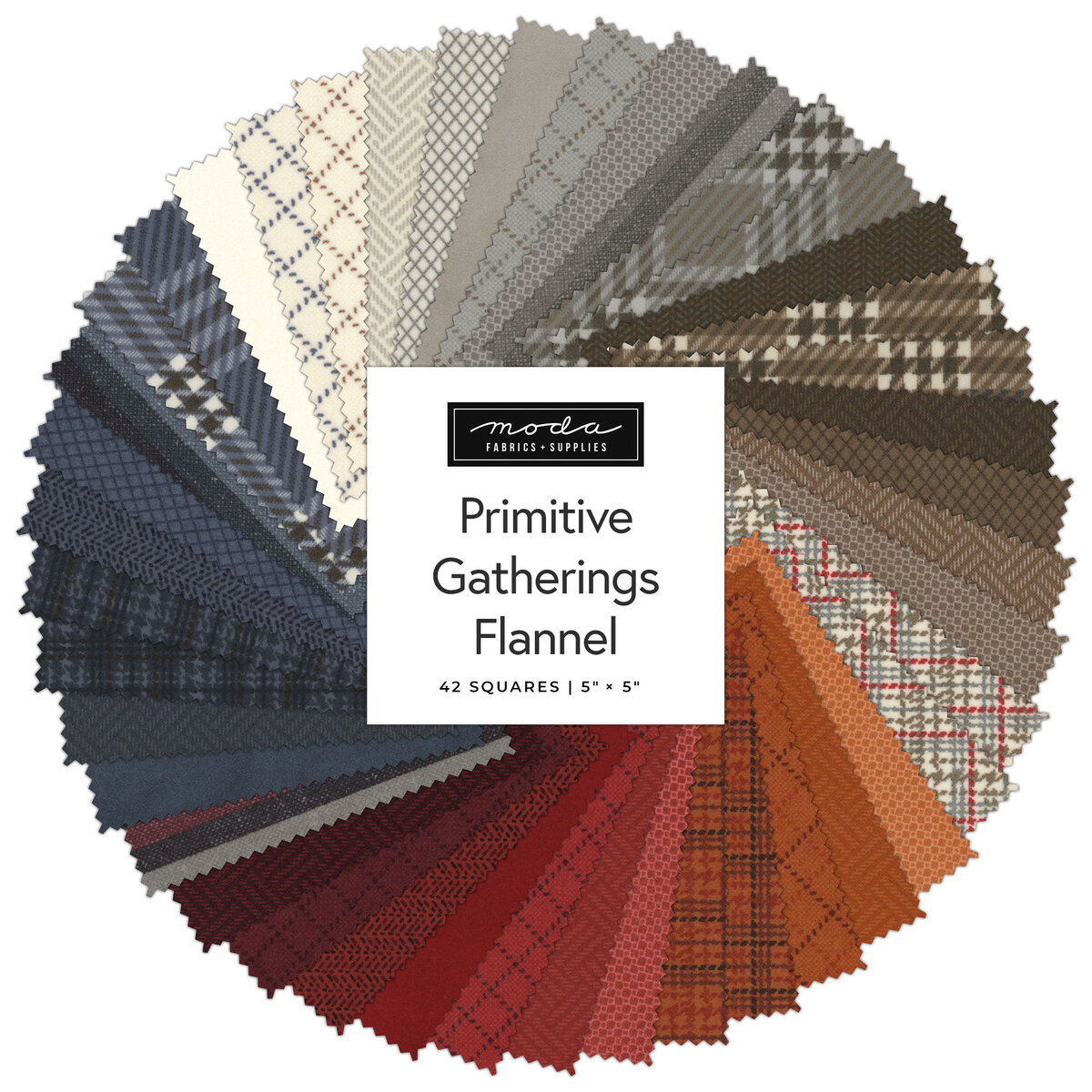 Prairie Gatherings Flannel Charm Pack by Primitive Gatherings for Moda ...