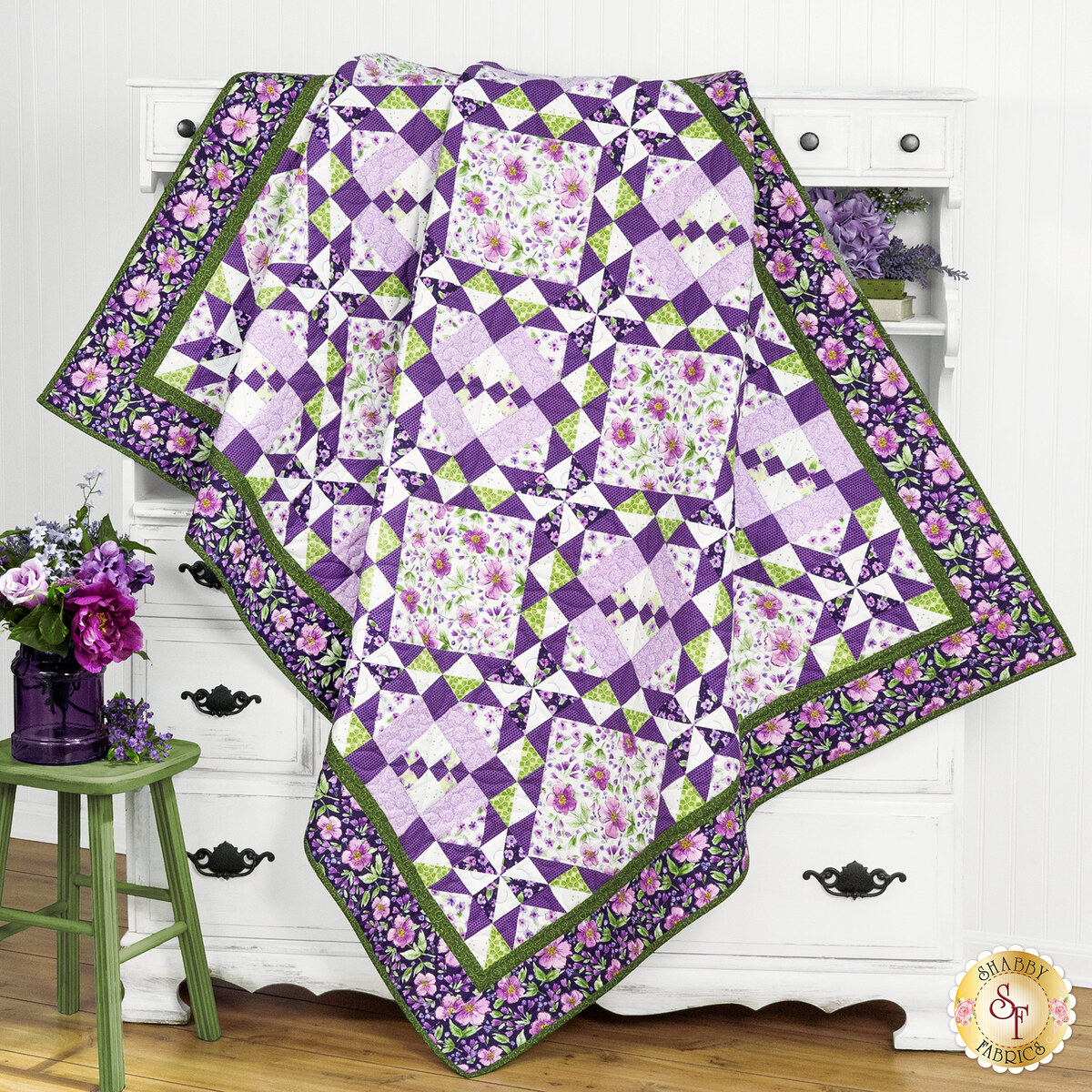Purple Flower Quilt Pattern