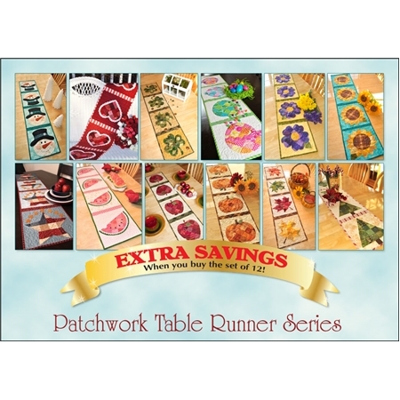 Patchwork Table Runner Series - Set of 12 Patterns | Shabby Fabrics