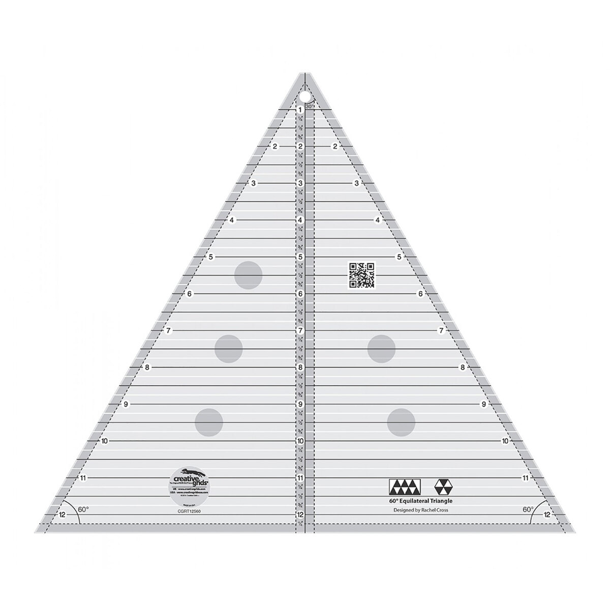 Creative Grids 60 Degree 12½" Triangle Ruler #CGRT12560 | Shabby Fabrics