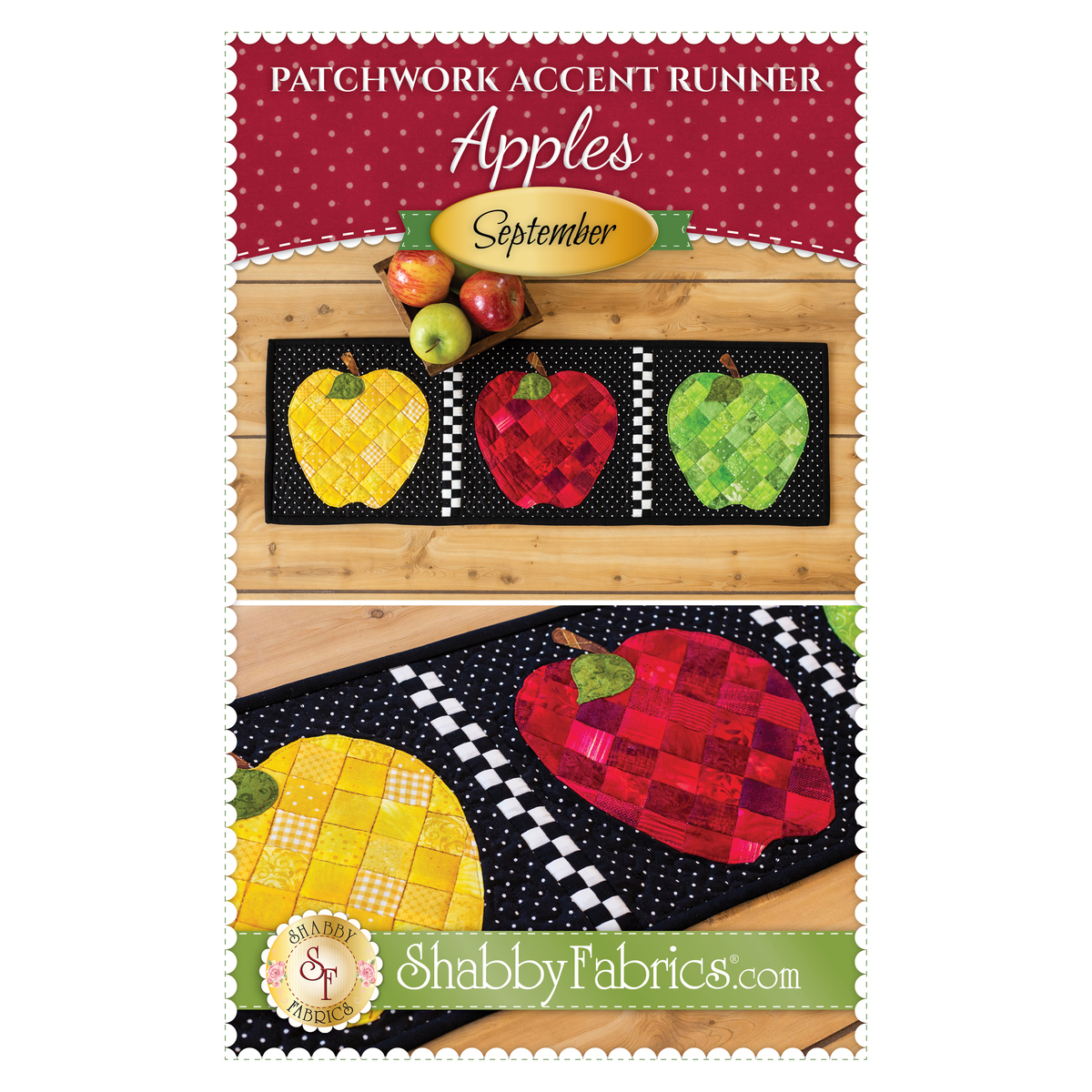Patchwork Accent Runner - Apples - September - Pattern | Shabby Fabrics