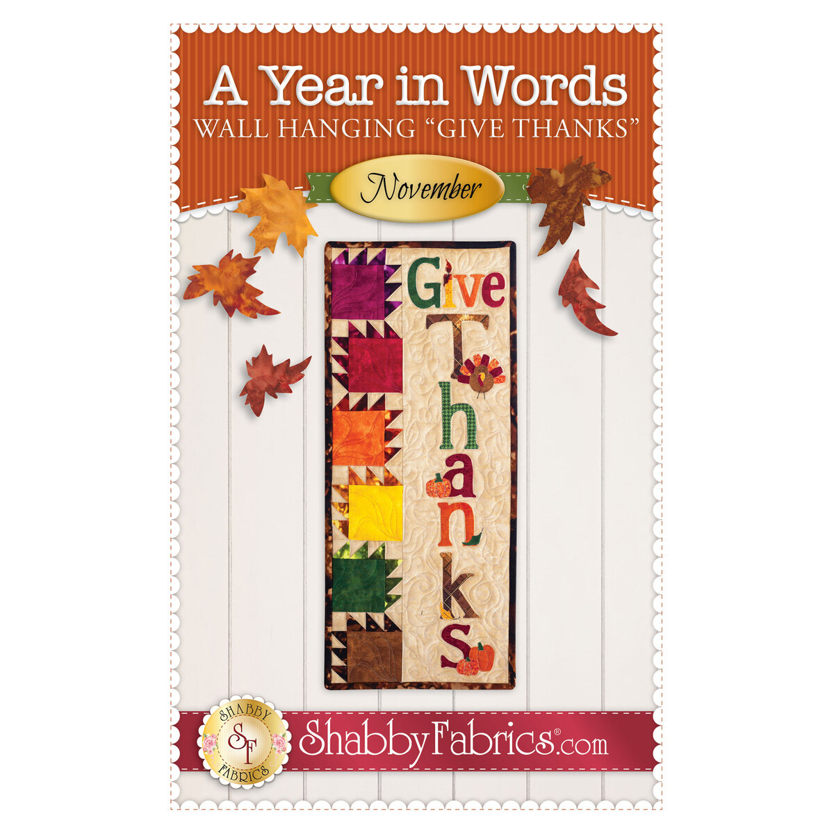 A Year in Words Wall Hangings - Give Thanks - November - Pattern ...