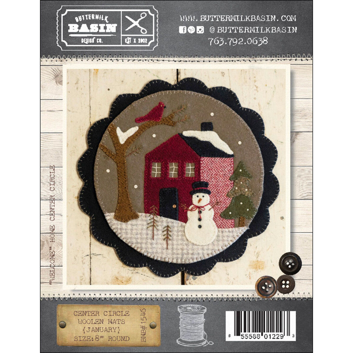 Welcome Home Center Circle Mat - January Pattern | Shabby Fabrics