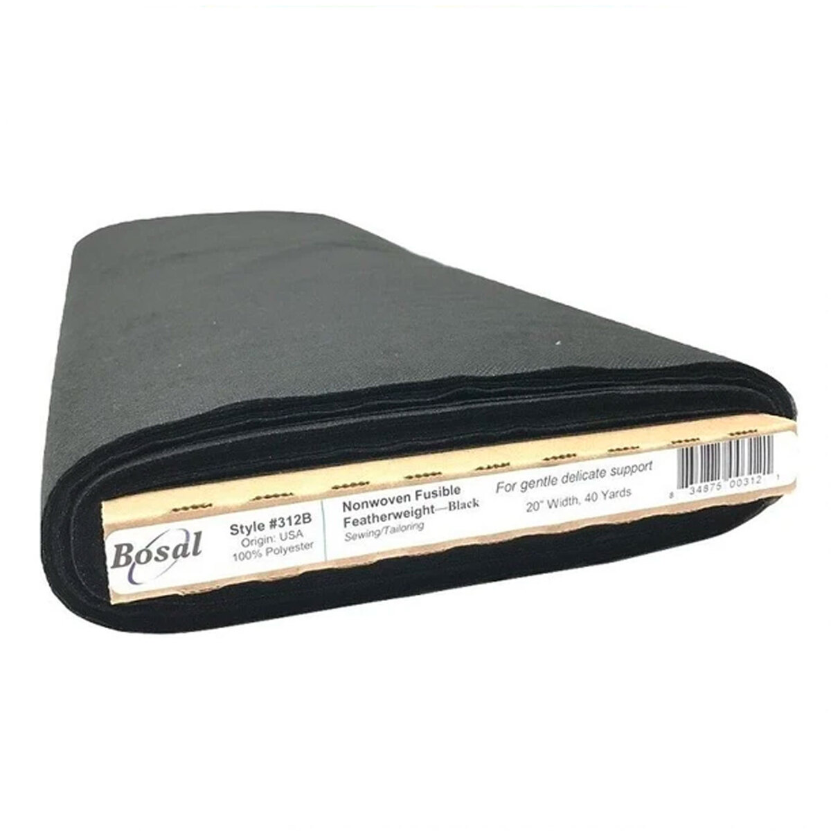 Bosal Non-woven Black Fusible Interfacing - Featherweight | Shabby Fabrics